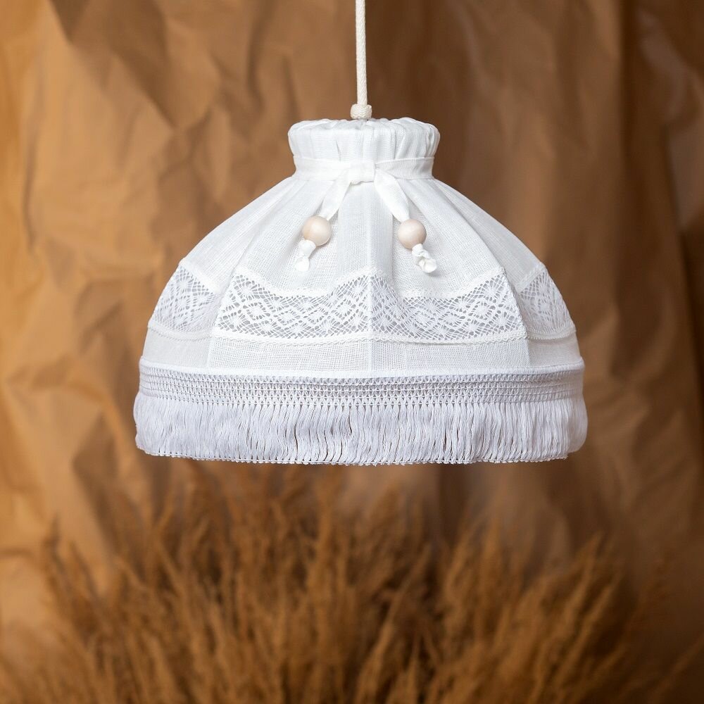 Абажур подвесной купольный белоснежный "Ретро"