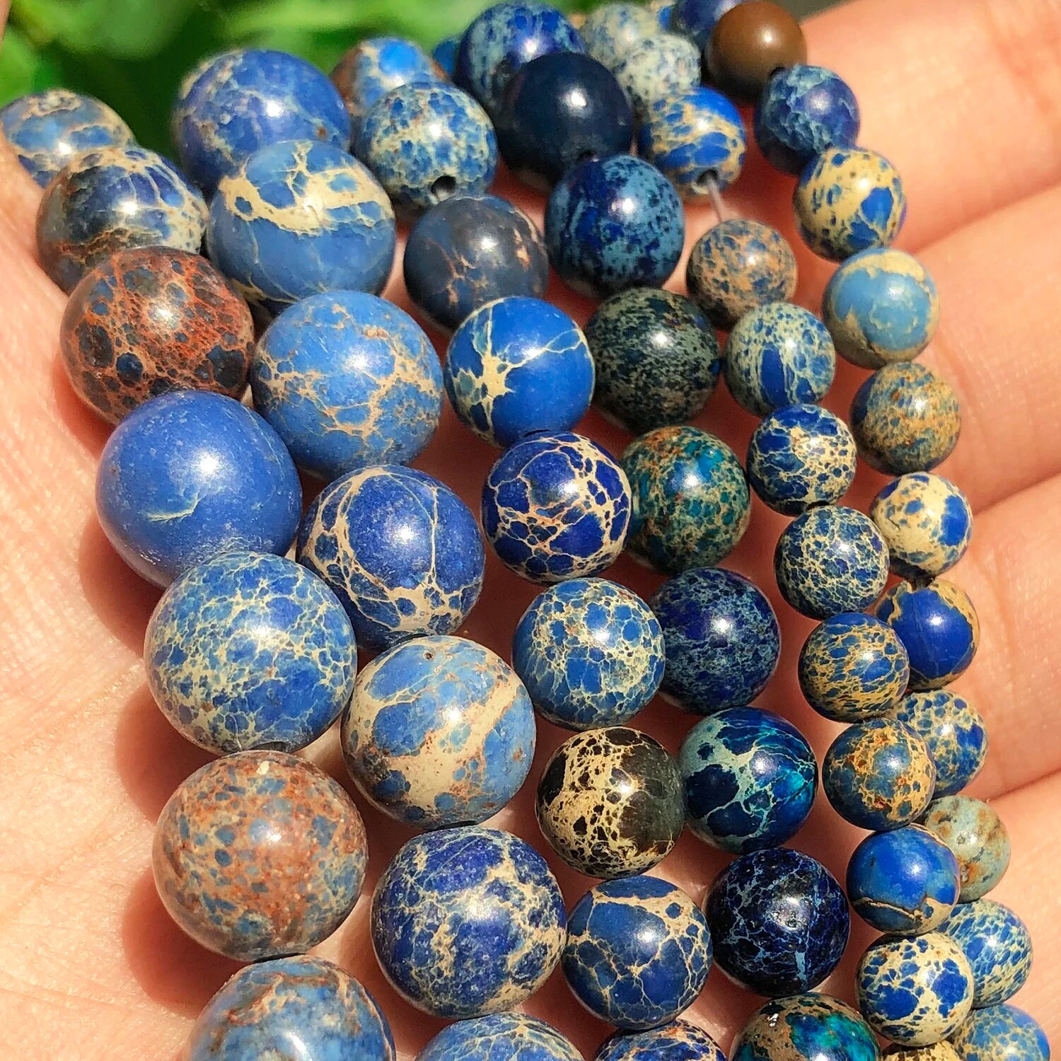 Синие бусины из яшмы Xilitata 4/6/8/10/12 мм 6mm (approx 61pcs)