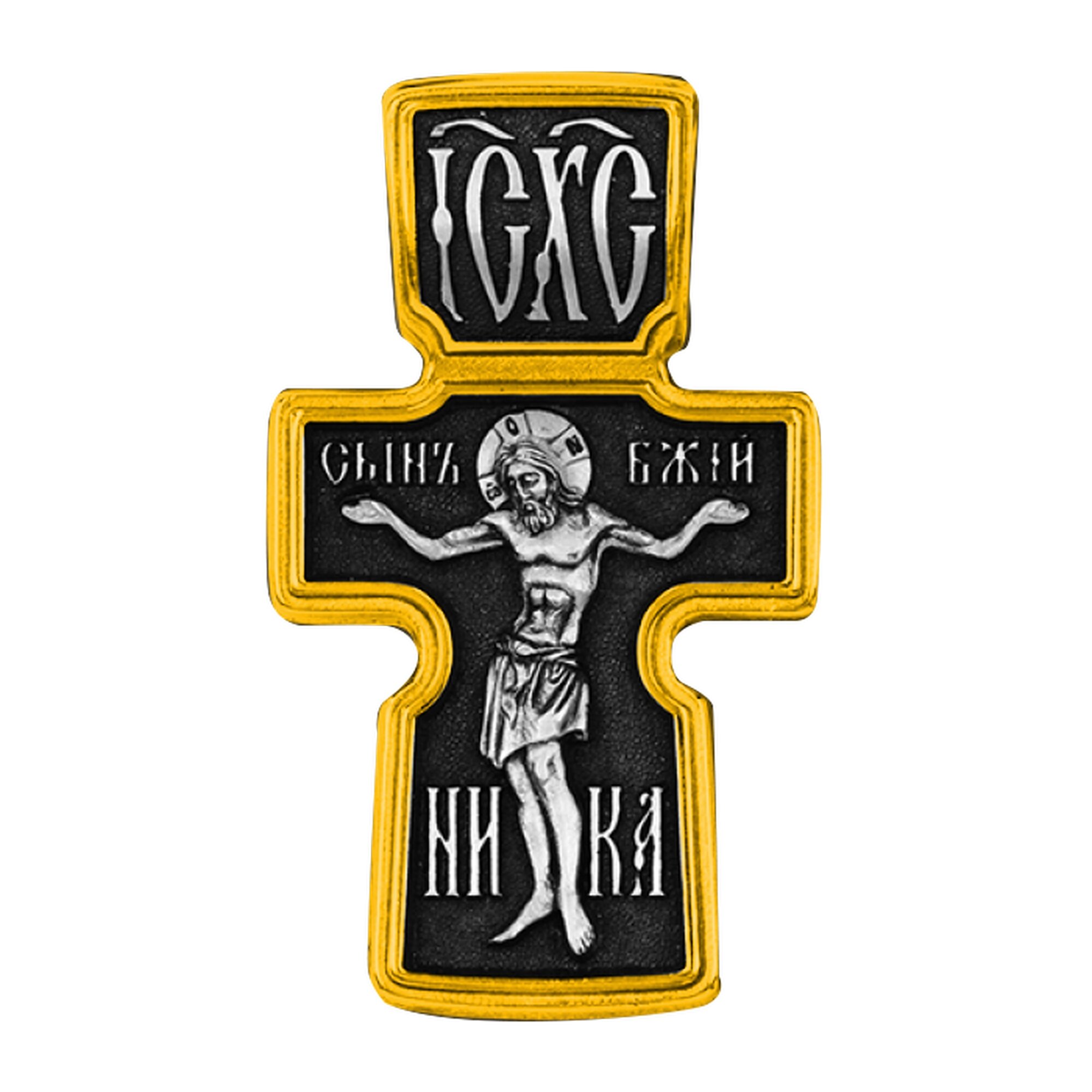 Крестик Diamant online, серебро, 925 проба, золочение