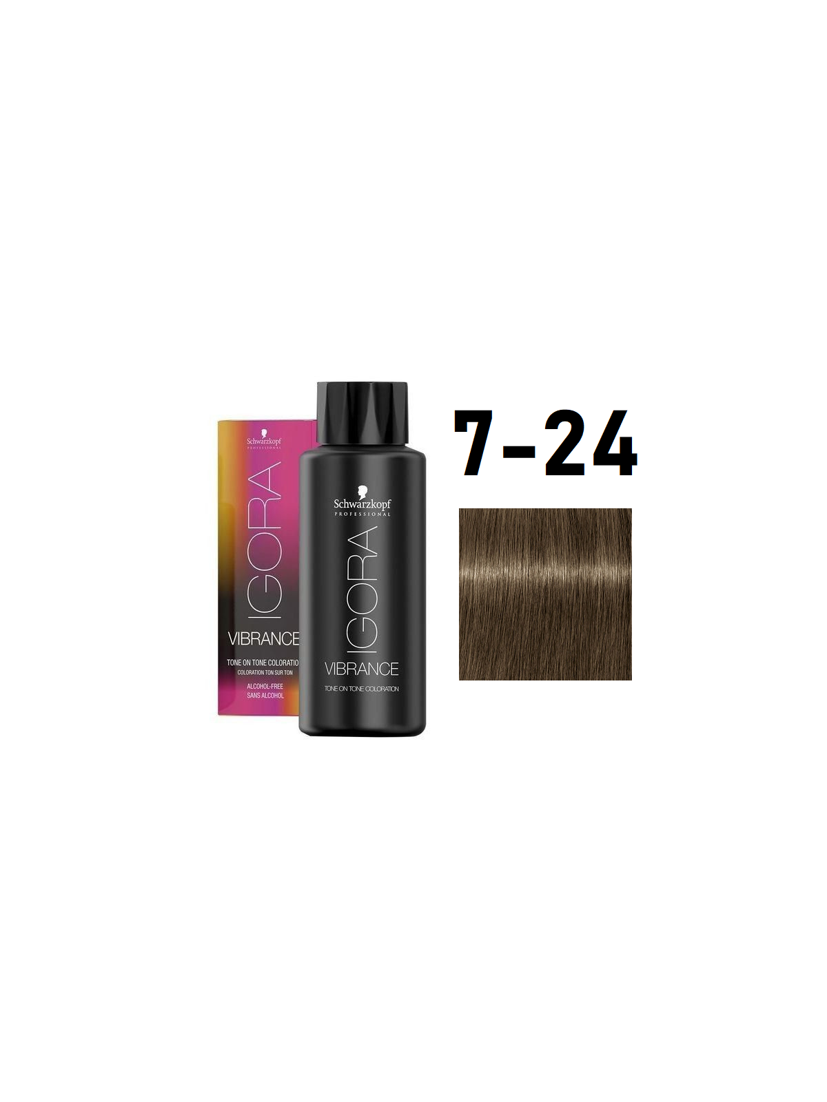 Schwarzkopf Professional Schwarzkopf Igora Vibrance 7-24 - Краситель тон-в-тон средний русый пепельный бежевый 60 мл
