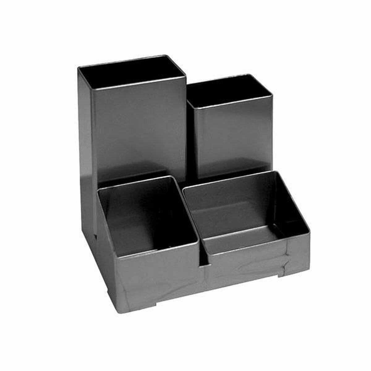 Подставка для канцелярских принадлежностей Стамм "Юниор", 4 отделения, черная (ОР21), 15шт.