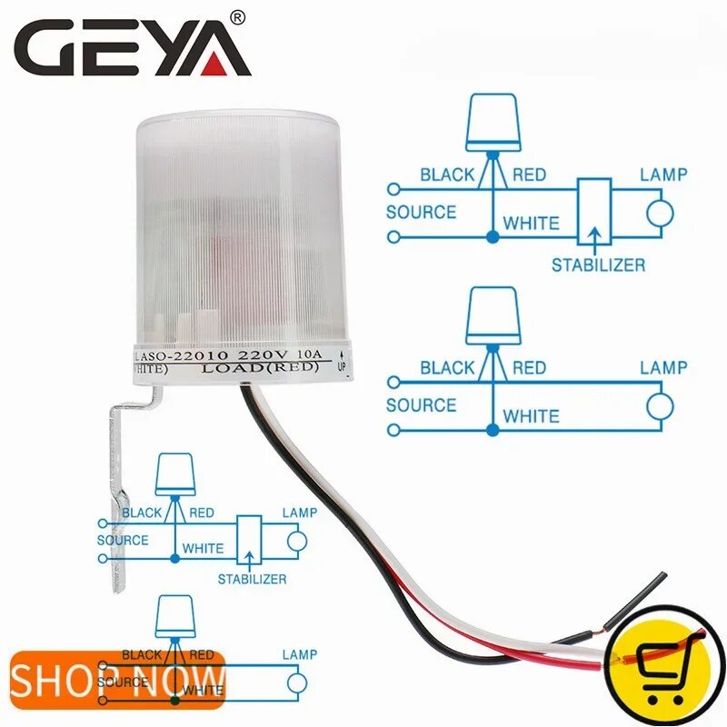 Автодатчик освещенности GEYA 10A 220В