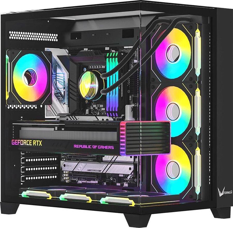 Корпус ATX Formula Crystal Z9, Midi-Tower, без БП, черный