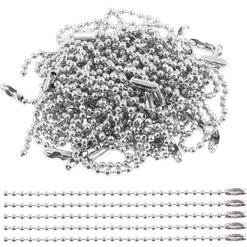 Цепочка из бисера металлическая 10/50 шт. Серебряный, 30pcs, Sliver