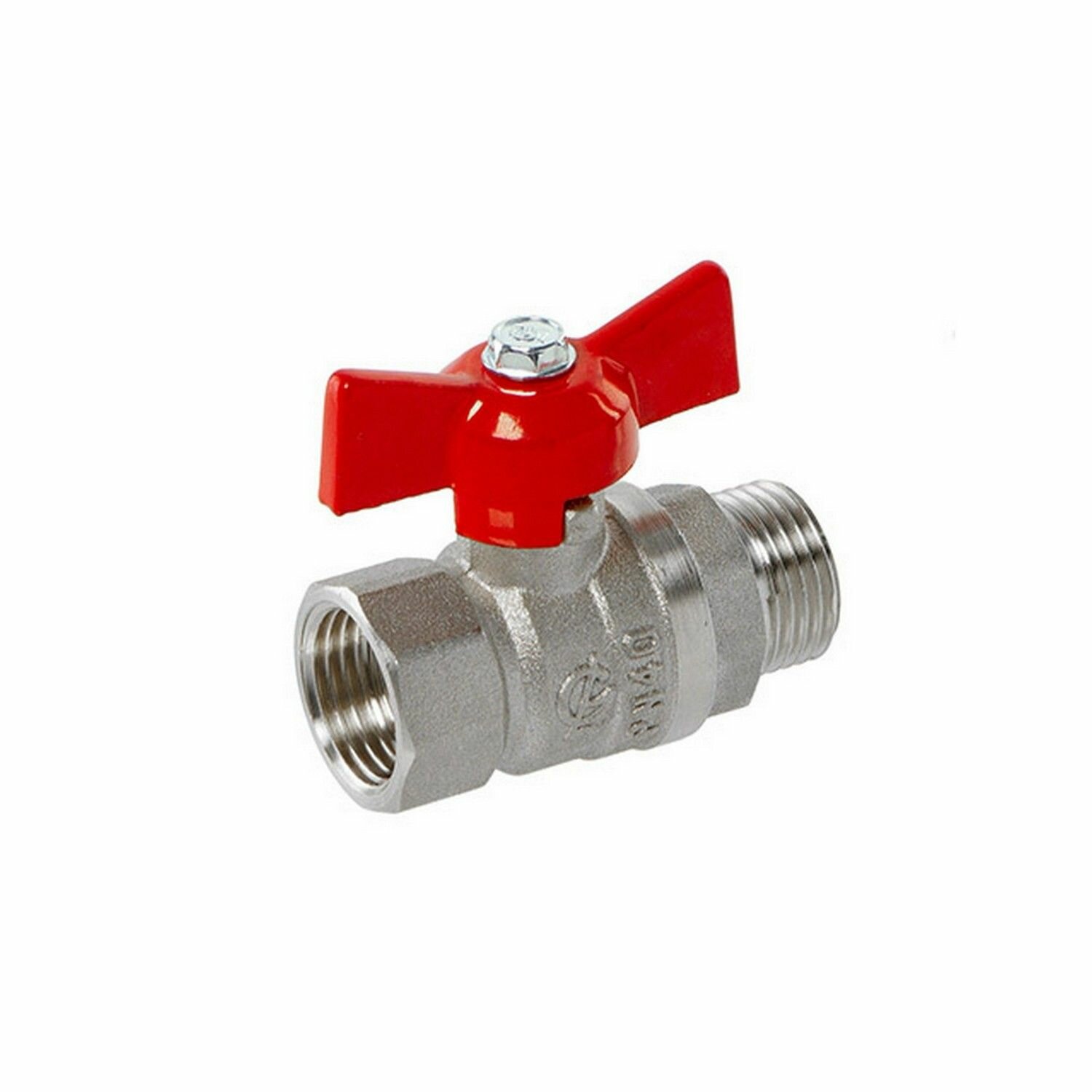 Кран шаровой 1/2' вн/нар бабочка 11б27п1 Стандарт 231 галлоп никель PN40