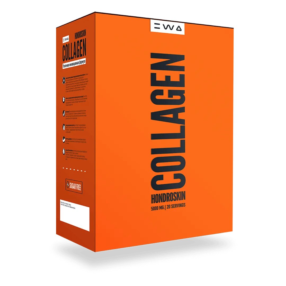 COLLAGEN HONDROSKIN (цитрус) - продукт для поддержки красоты и здоровья суставов, 20 стик-пакетов по 8 г