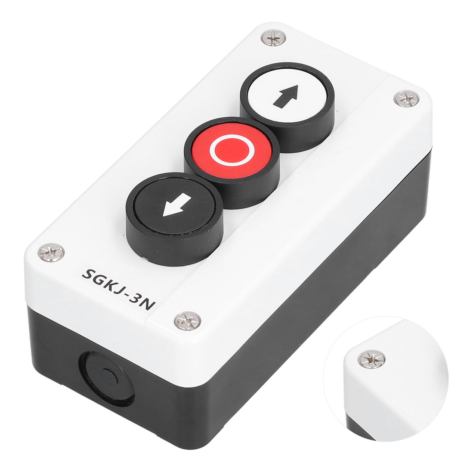 Моментарный выключатель стacyjонная коробка Up and Down Stop Control Push Button для лебедки ворот truck tail lift SGKJ-3N, материал ABS, IP32, 10 (8) A, размер 13.5 x 6.6 x 6cm, 1 шт.