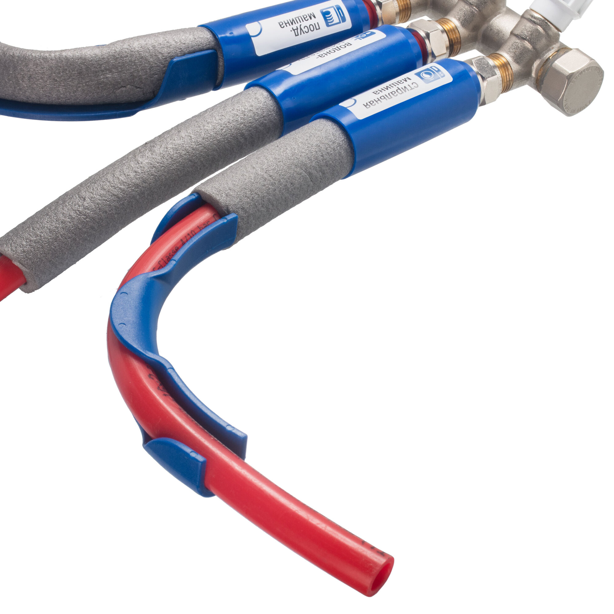 Фиксатор поворота 90 градусов трубы d14-16-18 (30шт), пластиковый, синий