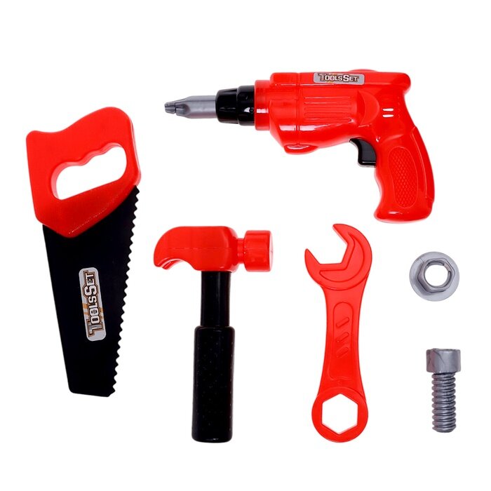 Инструменты детские «Строитель», набор 6 предметов, цвета микс