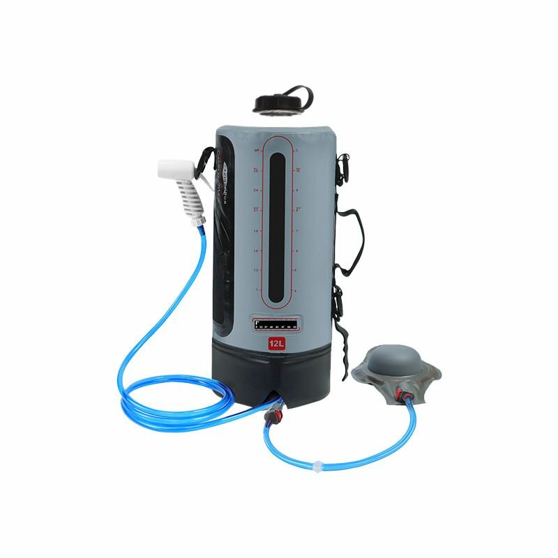 **Переносной душ топтун для дачи и кемпинга 12 литров, водонепроницаемый, с индикатором температуры и удобными ремнями**