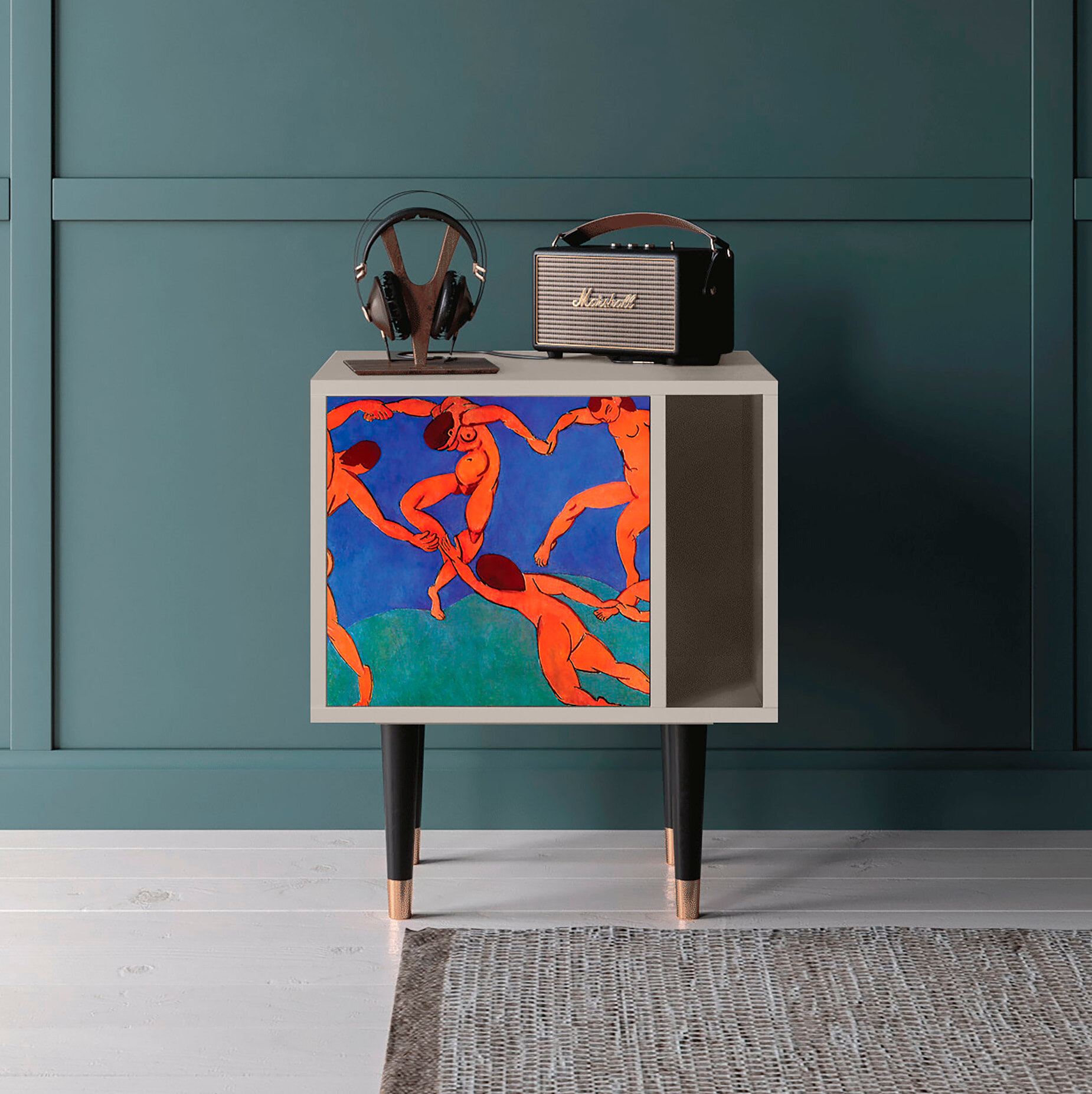 Прикроватная тумба - STORYZ - S2 The Dance by Henri Matisse , Размер - 58 x 69 x 48 см, Цвет - Сатин