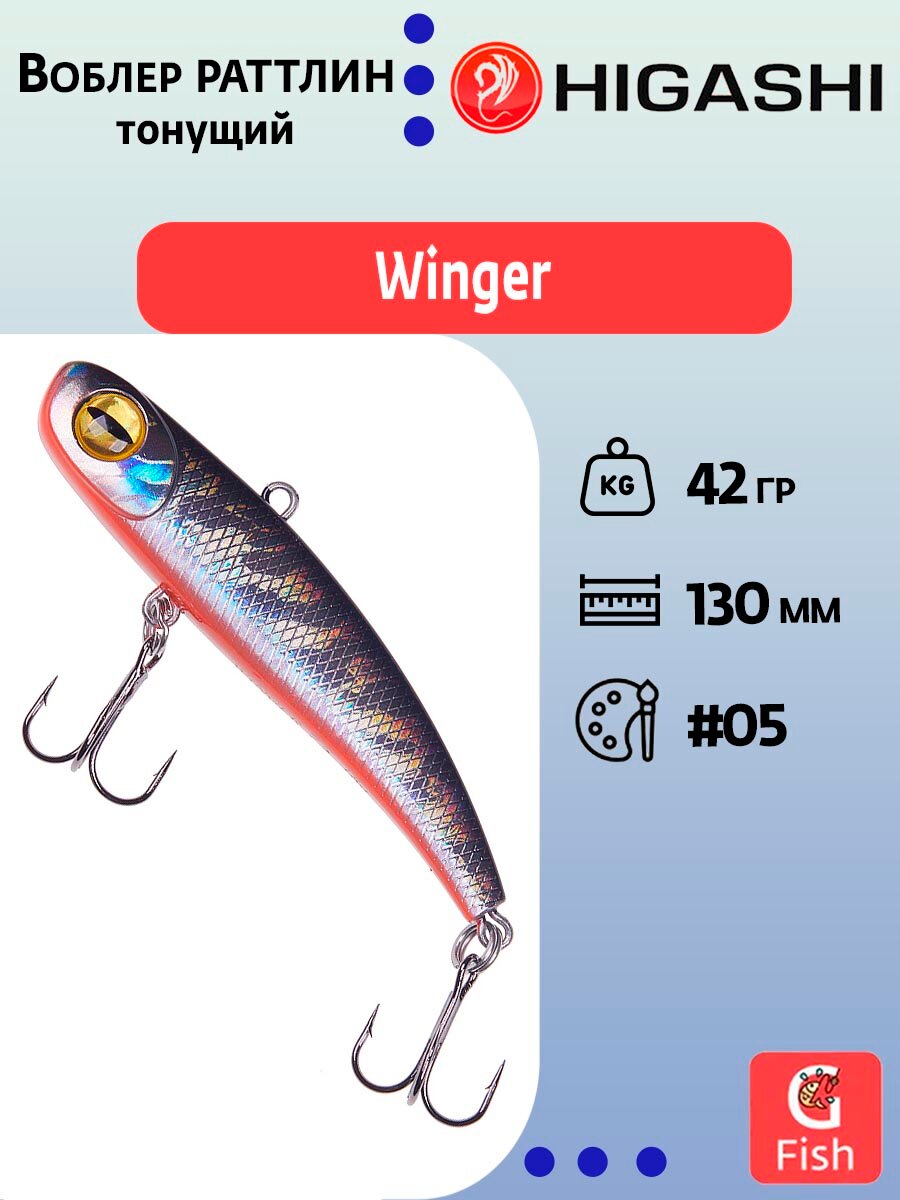 Раттлин HIGASHI Winger 130mm 42g #05