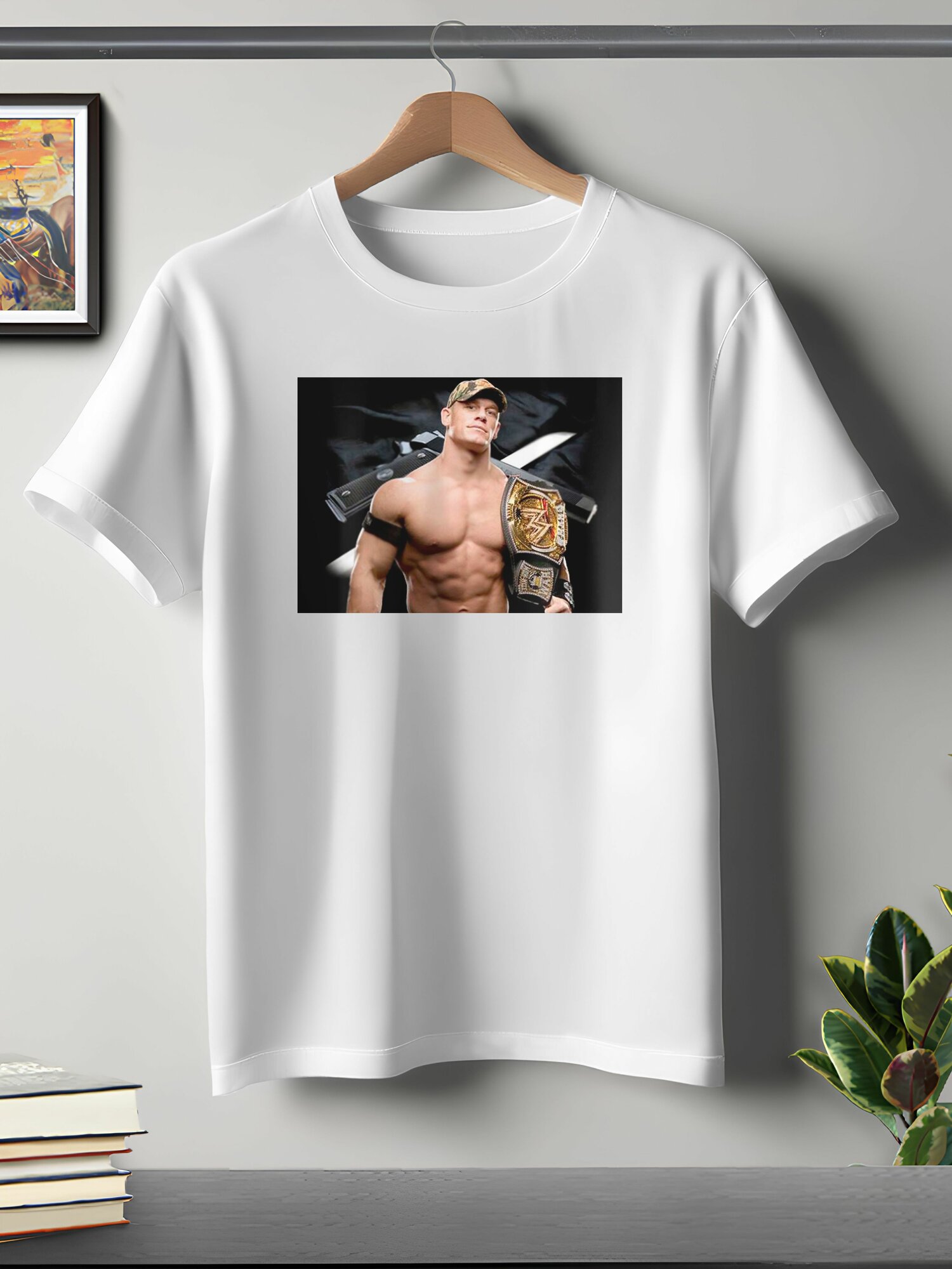 Футболка ONEQ унисекс 52-54 (XXL) размер с принтом Джон Сина, белая