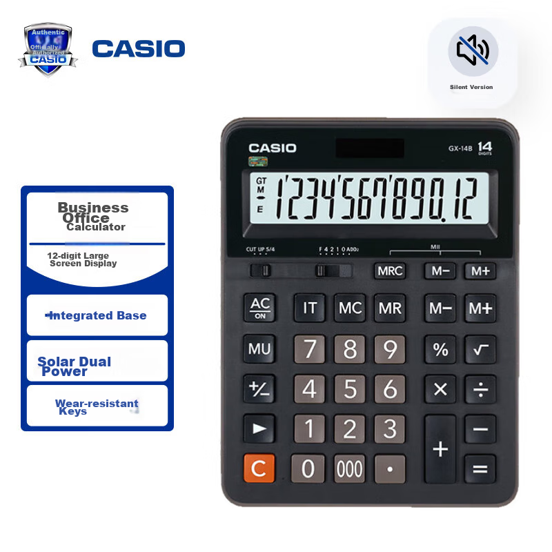 CASIO GX-14B Business Calculator Large Desktop Black Classic