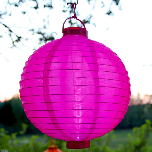 Китайский фонарик на солнечной батарее Solar Shanghai 20 см розовый, IP44, Star Trading, 479-17