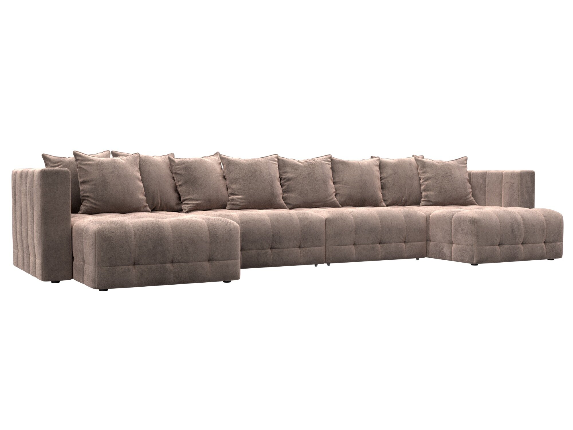 Диван П-образный Лига-052 НПБ Лонг, велюр TOWER 05 бежевый