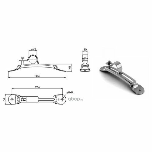 Крепление крыла (оцинкованное) для трубы D=42 mm OREX OR845016