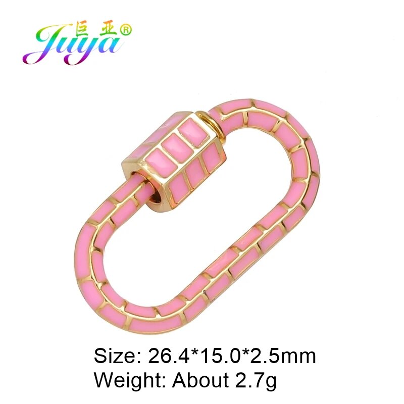 Juya медный эмалевый кулон карабин Розовый, Gold