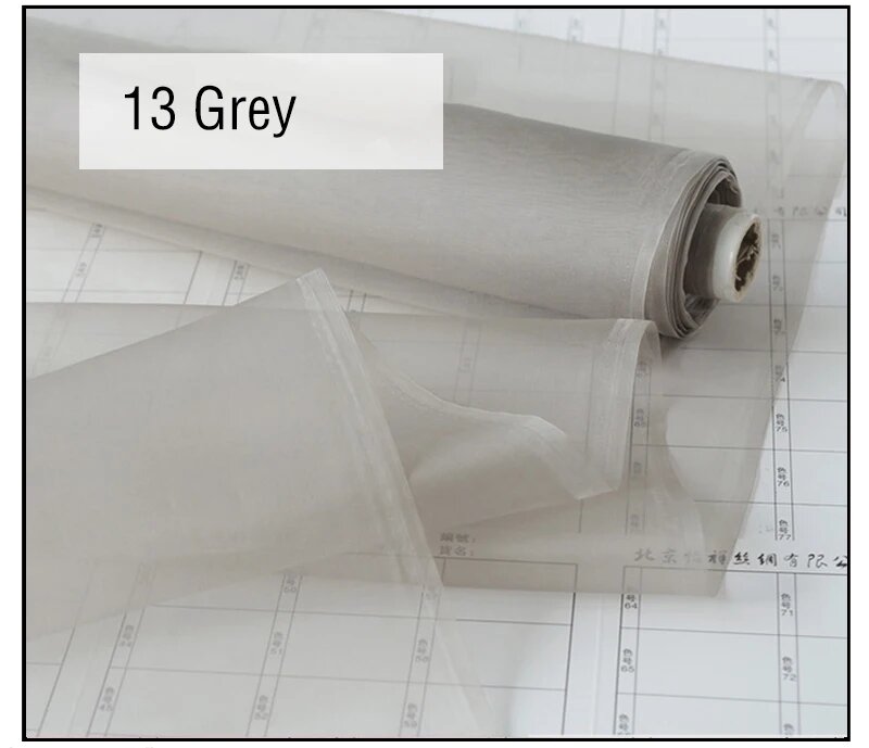 Шелковая органза, 100% шелк, 44 дюйма Серый, 13 Grey