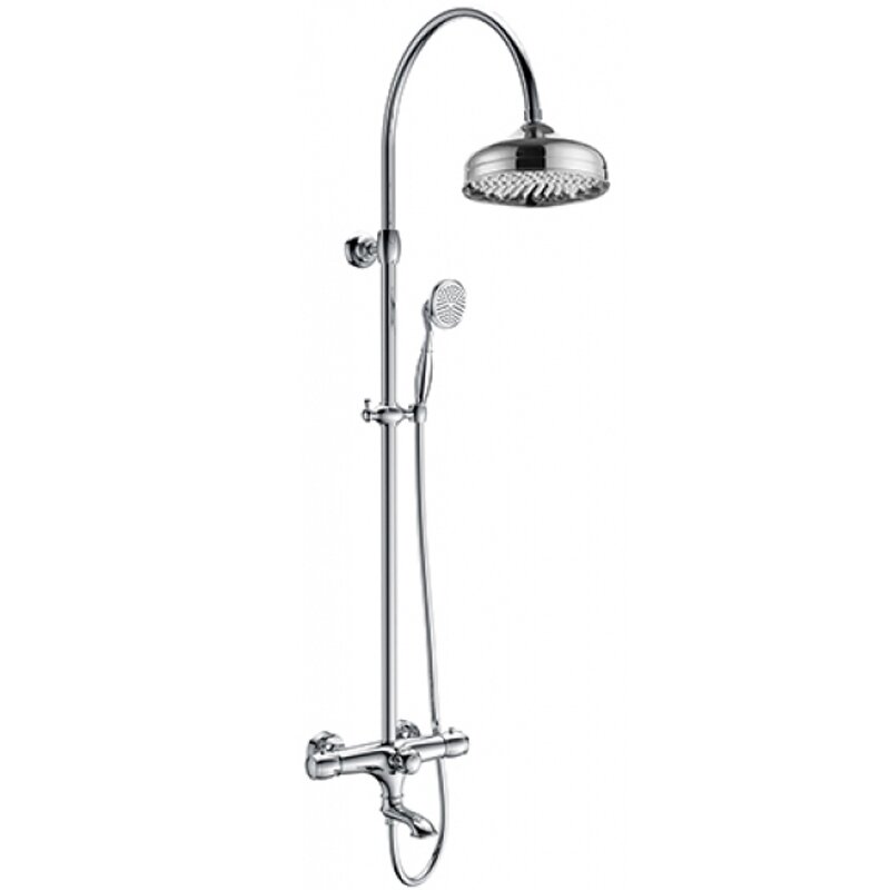 Душевая система KAISER Aria с термостатом (стац. лейка мет. ф-200mm) 03182, цвет хром