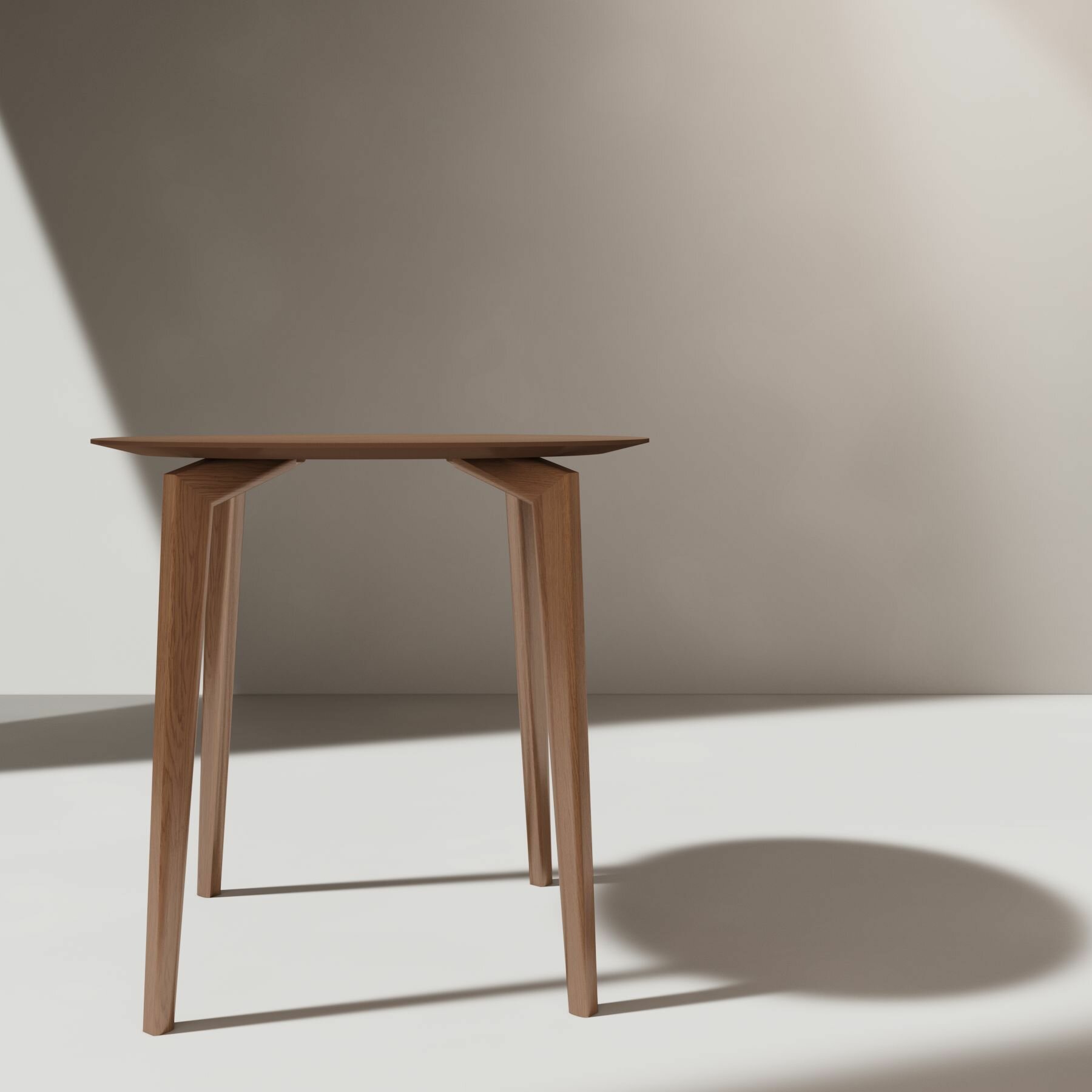 Стол круглый обеденный кухонный деревянный, 80 см, орех, маленький