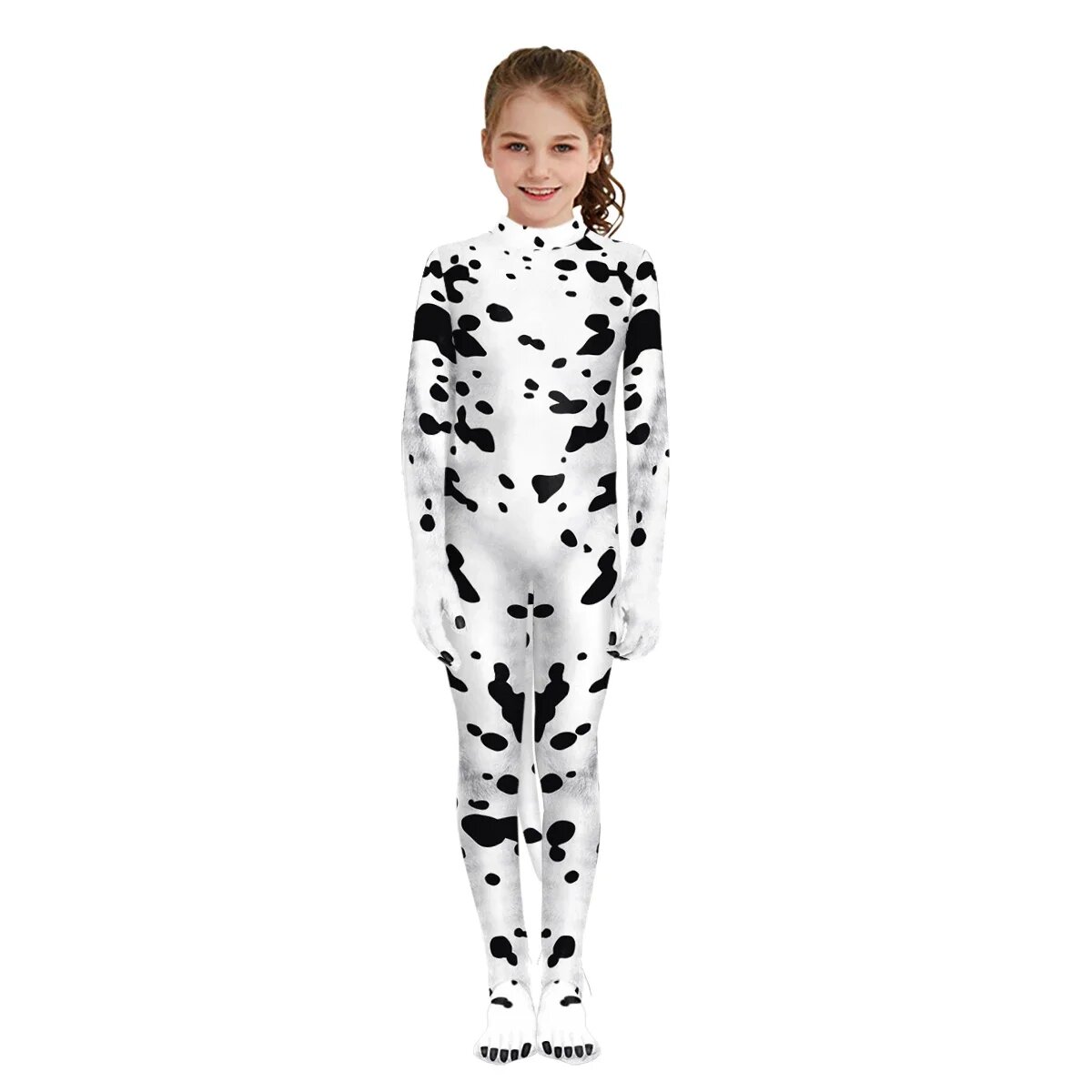 Детский костюм лисы для косплея, боди зентай, карнавальное праздничное платье для мальчиков и девочек на Хэллоуин, молочная корова с хвостом, комбинезон, комбинезон