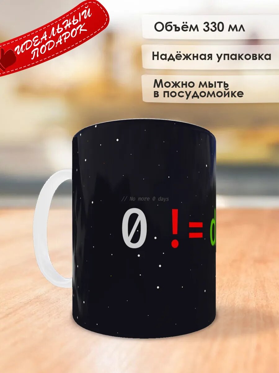 Кружка "обои на рабочий стол программирование" Обнял, керамика, белая, с принтом, 330мл — фото 1
