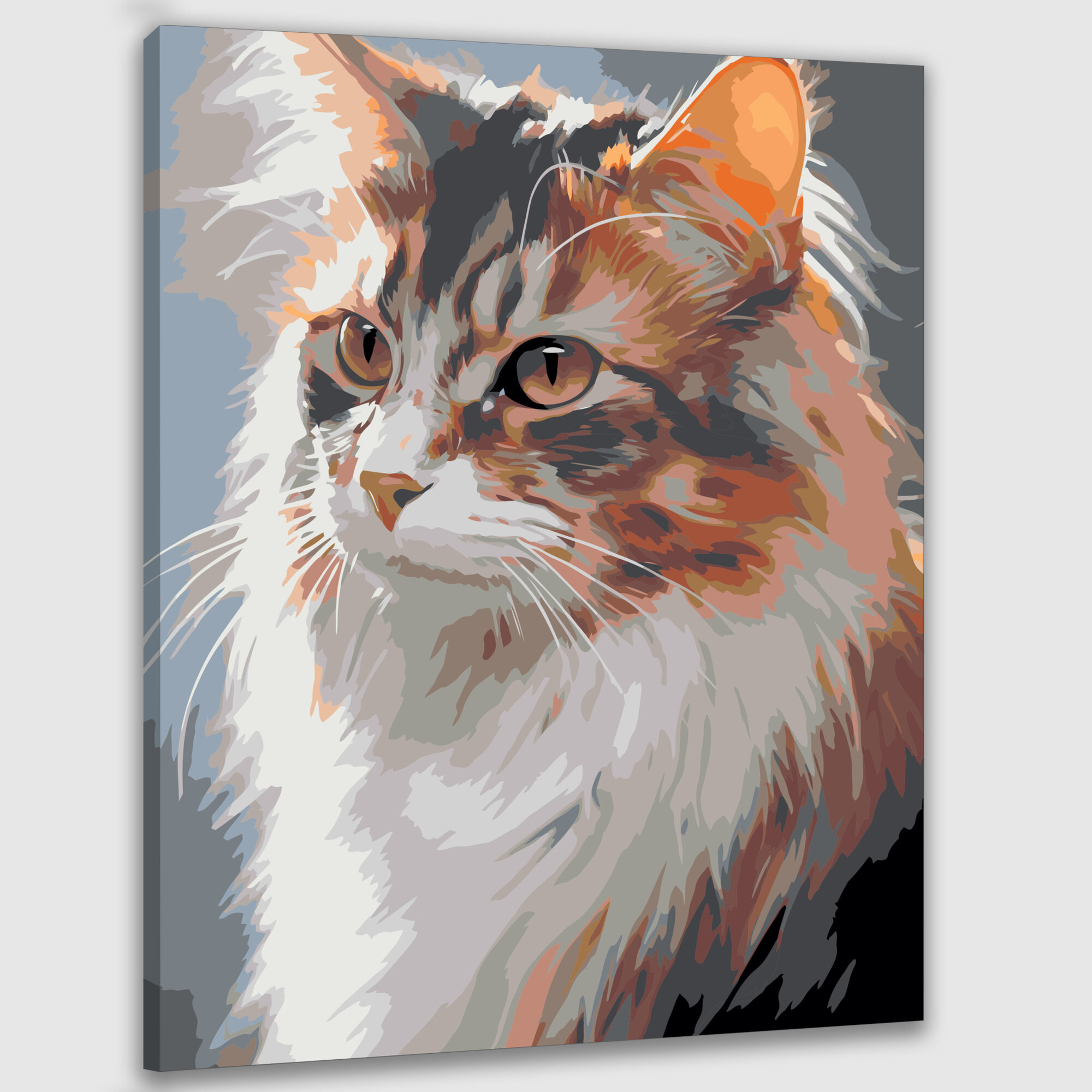 Картина по номерам 40x50 см, картина, масло, кошка, мейн-кун, глаза, глубина, доброта, насыщенные цвета, свет, теплота