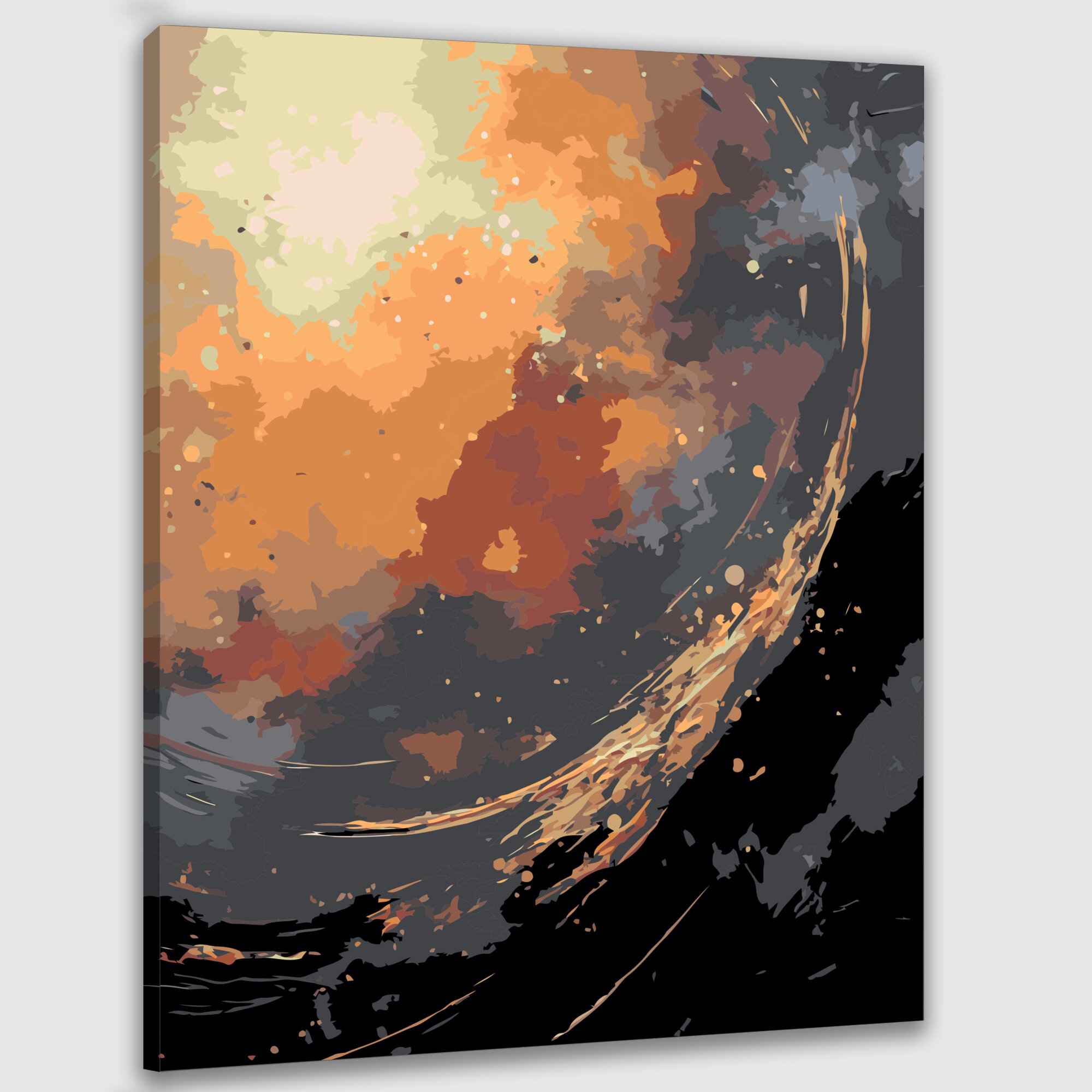 Картина по номерам 40x50 см, абстракция, картина маслом, космос, галактики, звезды, небесные тела, движение