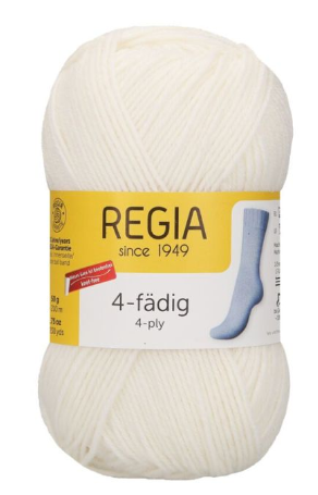 4-fadig Uni /4-фэдиг Уни/ пряжа Regia, 4 нитки, MEZ, 9801276 (02080, superweiss (белоснежный), белый)