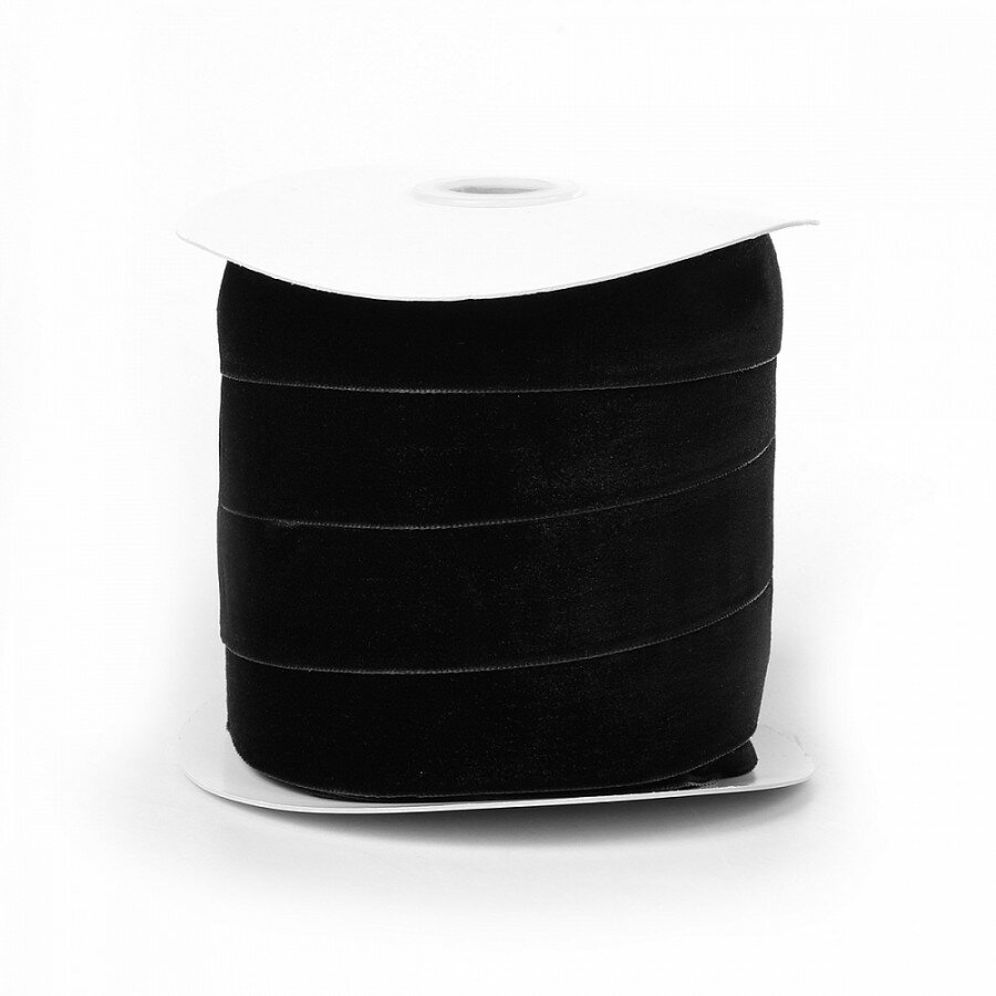 Лента бархатная TBY20VR03 нейлон шир.20мм цв. черный уп.22,86м (+-1м)