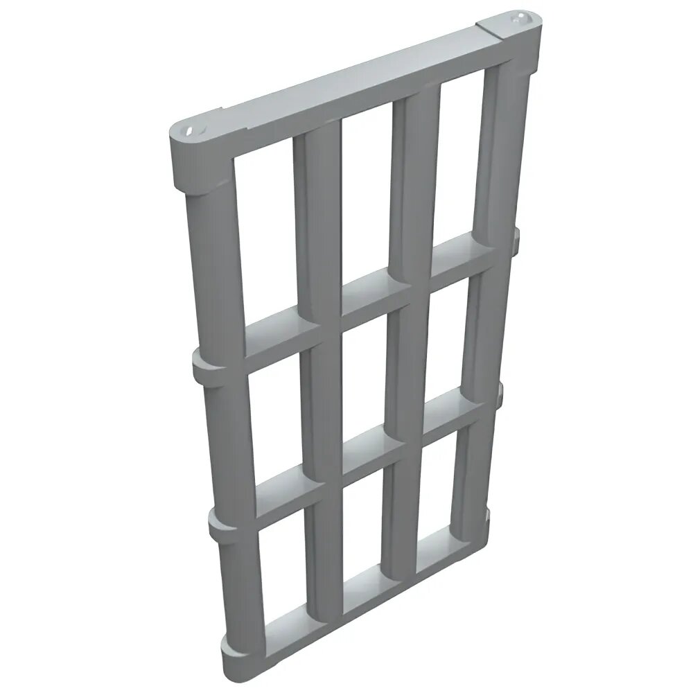 Деталь LEGO Дверная решетка LEGO Bar 1 x 4 x 6 Grille with End Protrusions 92589 Light Bluish Gray U