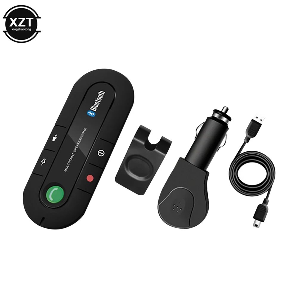 Автомобильный козырек Bluetooth совместимый с гарнитурой для телефона автомобильный комплект музыкальный плеер питание от USB аудио приемник козырек зажим музыкальный плеер, Черный