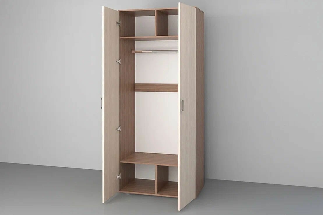 Шкаф Аллегро 4 Ясень тёмный и Ясень светлый, ширина 90 см, в прихожую, в спальню, гардеробная