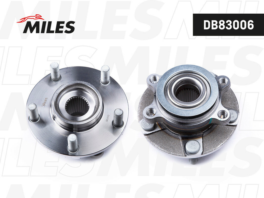 Ступица с подшипником NISSAN QASHQAI 1 X-TRAIL JUKE RENAULT KOLEOS 07- передняя с кольцом сенсора ABS, Ниссан Кашкай Икс-Трейл Рено Колеос DB83006 MILES