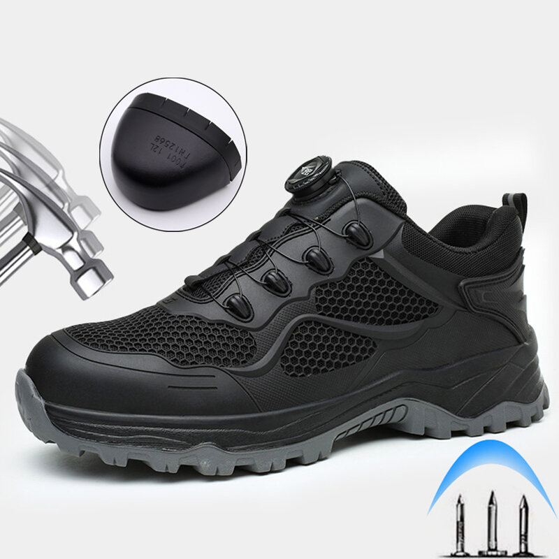 Waterproof Work Boots Safety Shoes Steel Toe Shoes Men Leather Shoes Puncture-Proof Shoes Safety Boots Protective