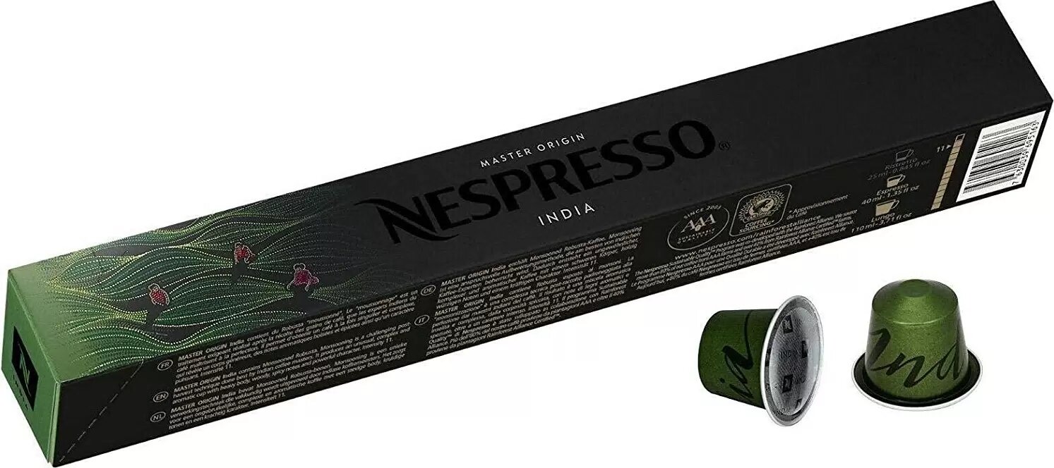 Кофе в капсулах Nespresso "India", средняя обжарка, ноты какао, 10 шт.