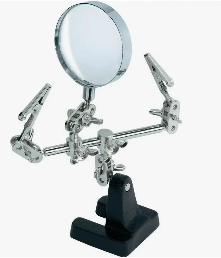 Держатель (ТРЕТЬЯ РУКА) с лупой 62 мм, инструмент для крепления печатной платы