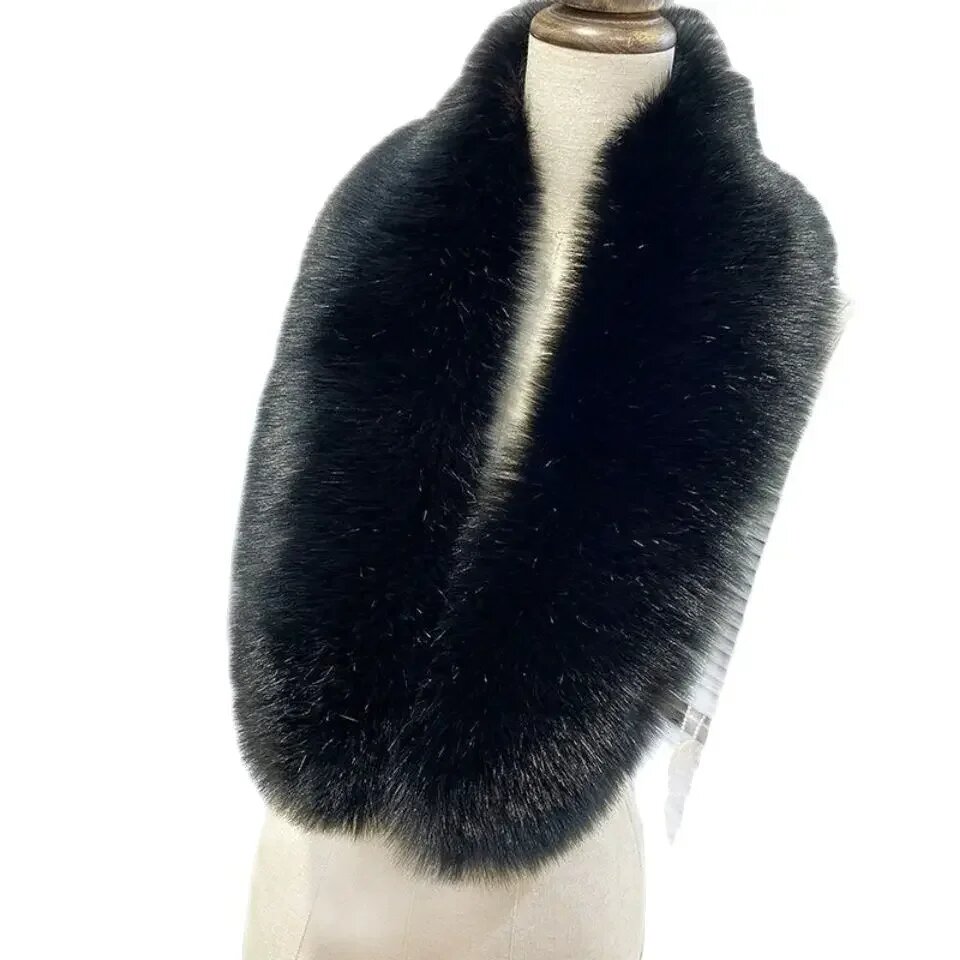 Женщины зимняя фальшивый мех воротник супре длинный плюшевый пушистый шарф 120 * 20 см партия шаль обернуть шею теплее толстые роскошные меховые шарфы 110 см,200,18, искусственный мех, полиэстер,