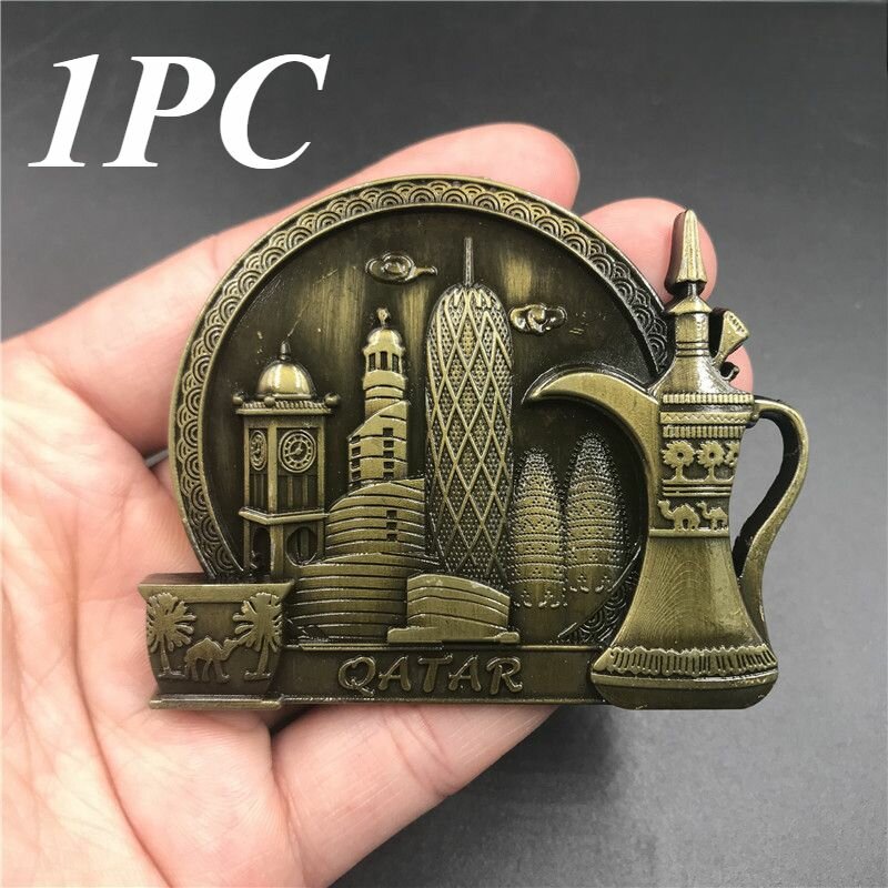 1pc QATAR 3D металлический холодильник магнит сувенир, подходящий для коллекции подарков и домашнего украшения