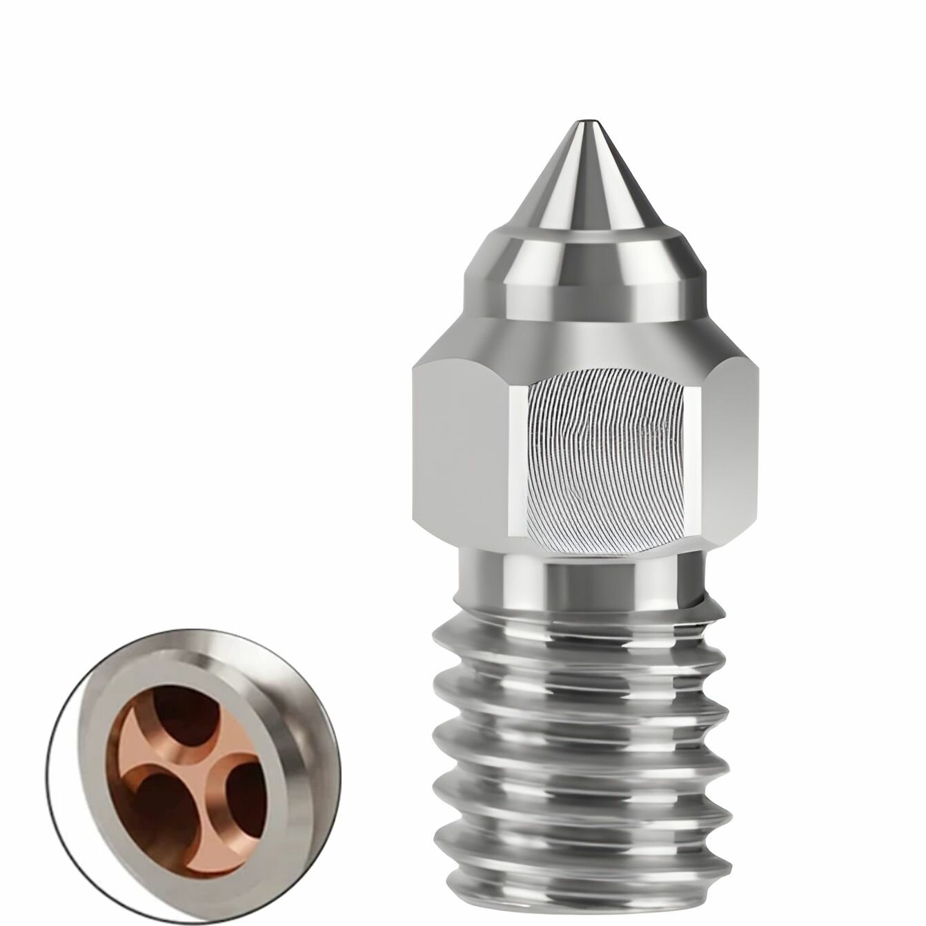 Сопло 0.4мм, многоканальное (CHT), медь, для 3D принтера Ender 7 / 5 S1 / 3 V3 SE / CR-6 SE