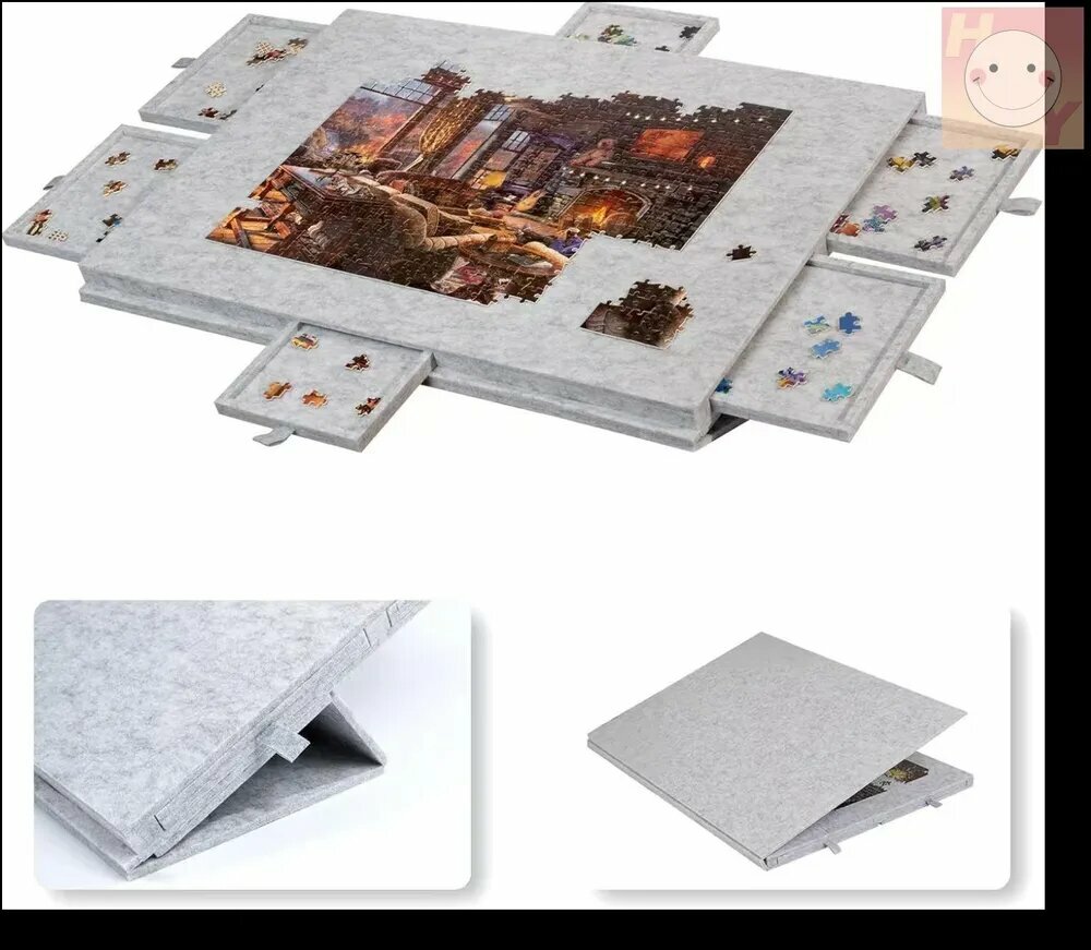 Коврик-стол для пазлов с ящиками, Органайзер для пазлов 1000 таблеток