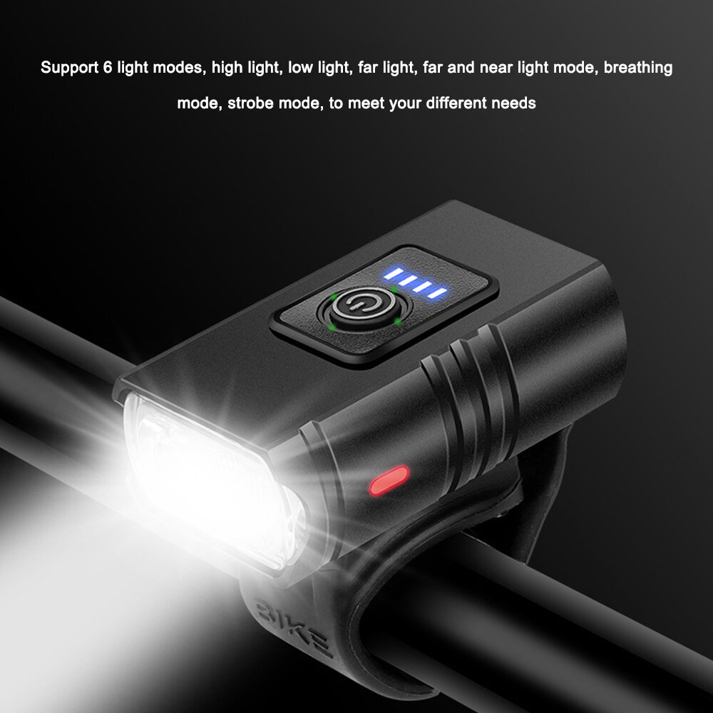 Велосипедный фонарь светодиодный передний фонарь для велосипеда USB перезаряжаемый велосипедный фонарь водонепроницаемый сигнальный фонарь с 6 режимами освещения для горного велосипеда шоссейного велосипеда