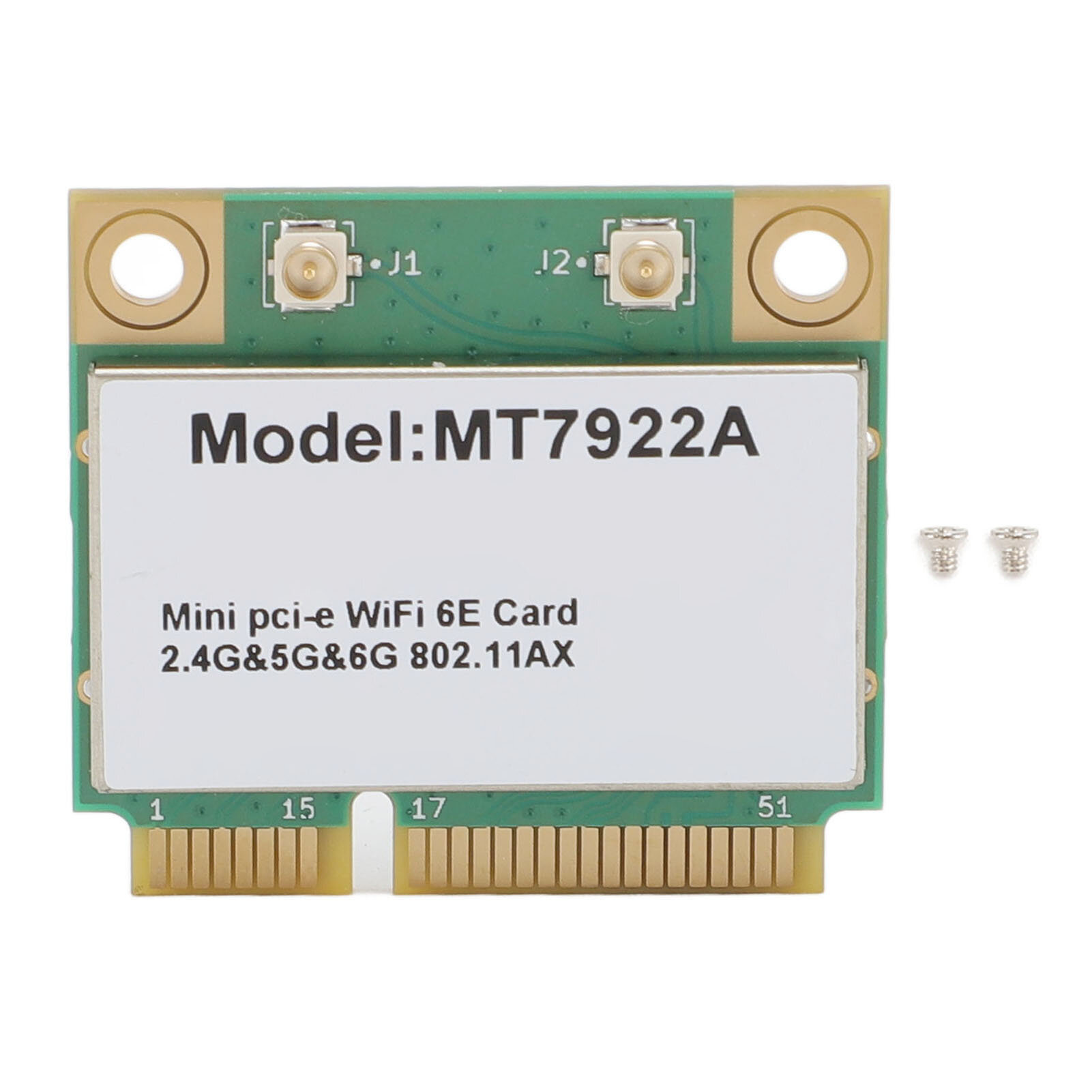 Беспроводная сетевая карта MT7922A WIFI6E 5374 Мбит/с 2,4G 5G 6G 3-диапазонный гигабитный Ethernet с интерфейсом MiniPCIe без антенны