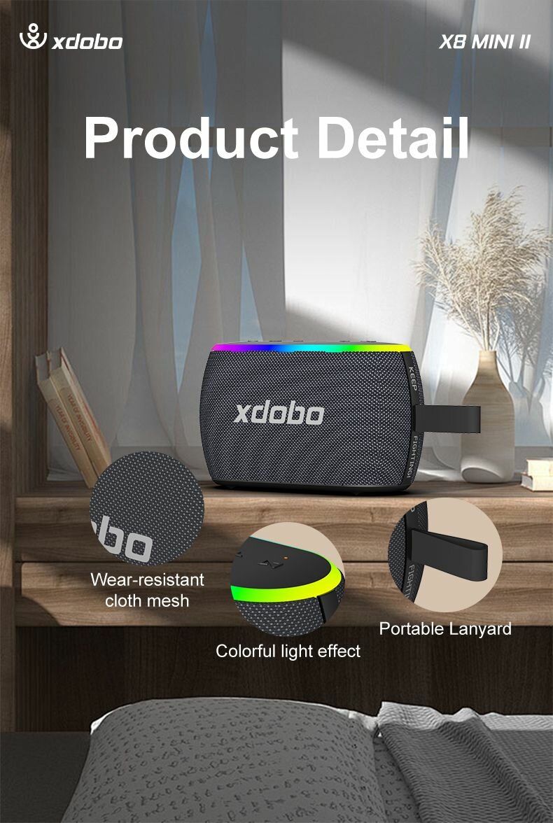 Беспроводная колонка XDOBO X8 Mini II, 30Вт, Bluetooth 5.3, черный