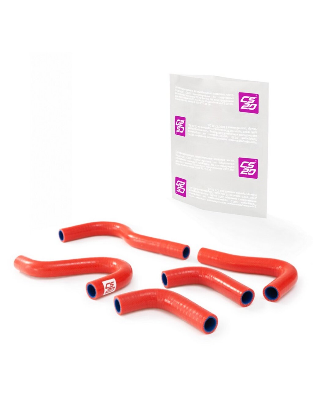 Патрубок отопителя для а/м ГАЗель "Бизнес" дв.4216 (5 шт.) силикон "CS20" красный DRIVE