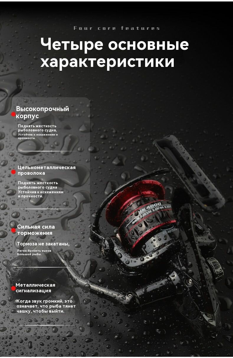 Катушка для фидера с байтранером FK4000 LAVRZONE, рыболовная фидерная катушка для удочки карповая для спиннинга