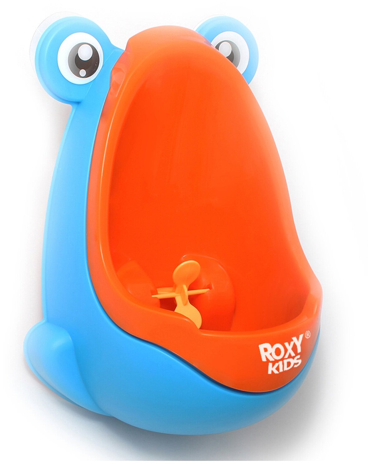 Писсуар детский на присосках/детский горшок ROXY-KIDS "Лягушка с прицелом", цвет голубой