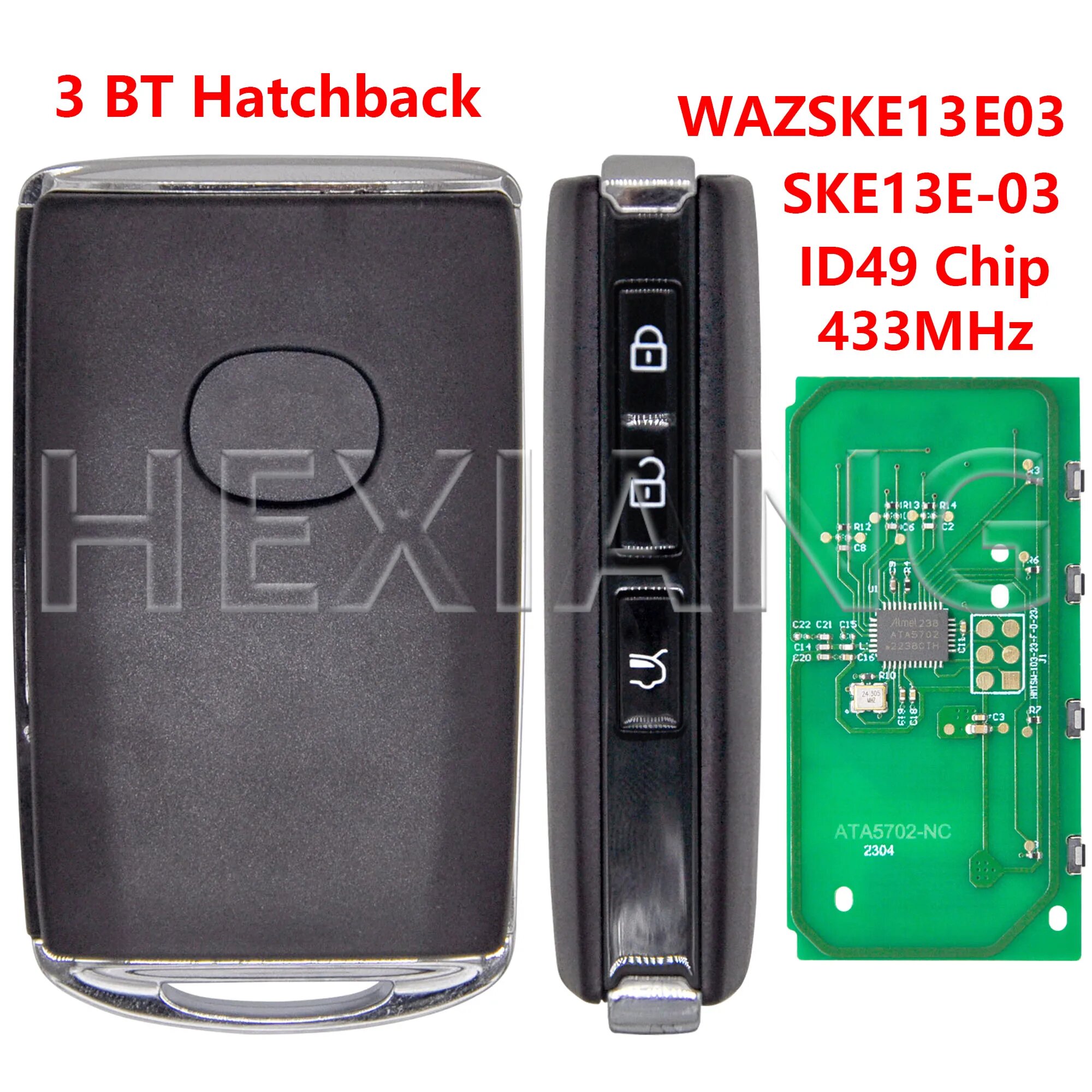 DR 6A/ID49 чип 433 МГц бесконтактный автомобильный дистанционный ключ WAZSKE11E01 WAZSKE13E03 для Mazda Axela CX30 CX-30 CX-5 CX-8 CX-9 2016-2021, 3 Hatch BT ID49 433, Blade A