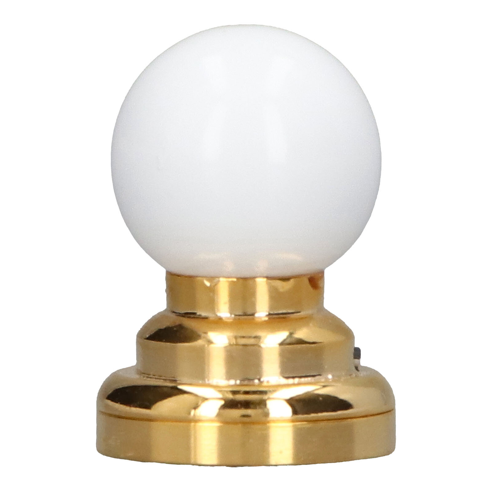 Miniature Ceiling Lamp 1/12 Scale Round Battery Powered Switch Metal Base Dollhouse Props for Decoration